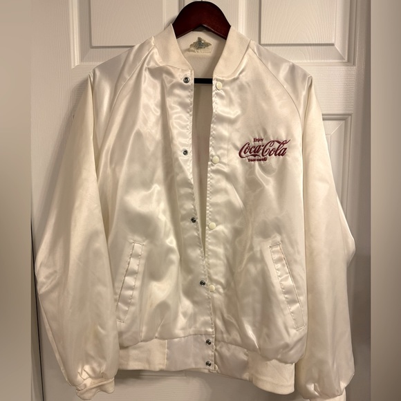Jackets & Coats | Vintage Lightweight Satin Coca Cola Jacket Mens Large ...